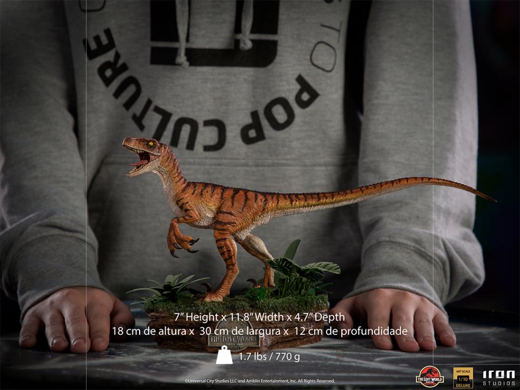 JURASSIC PARK LOST WORLD -Velociraptor Del. -Statue ArtScale 1/10 18cm ...