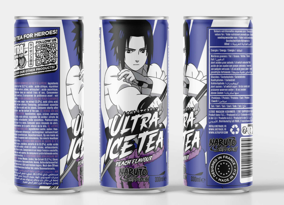 NARUTO SHIPPUDEN - Ice Tea - Sasuke - Can 33 Cl : ShopForGeek.com ...
