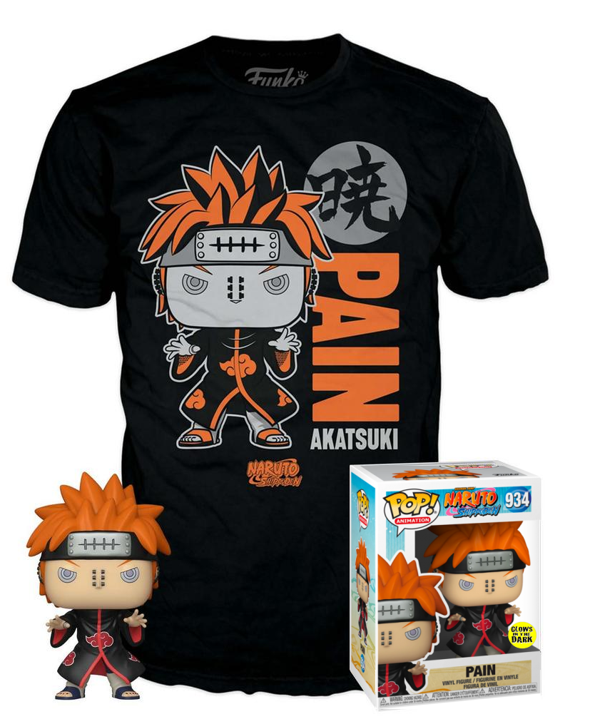 NARUTO SHIPPUNDEN - Booble Head POP N° 934 - Pain (GITD) +T-shirt (M ...