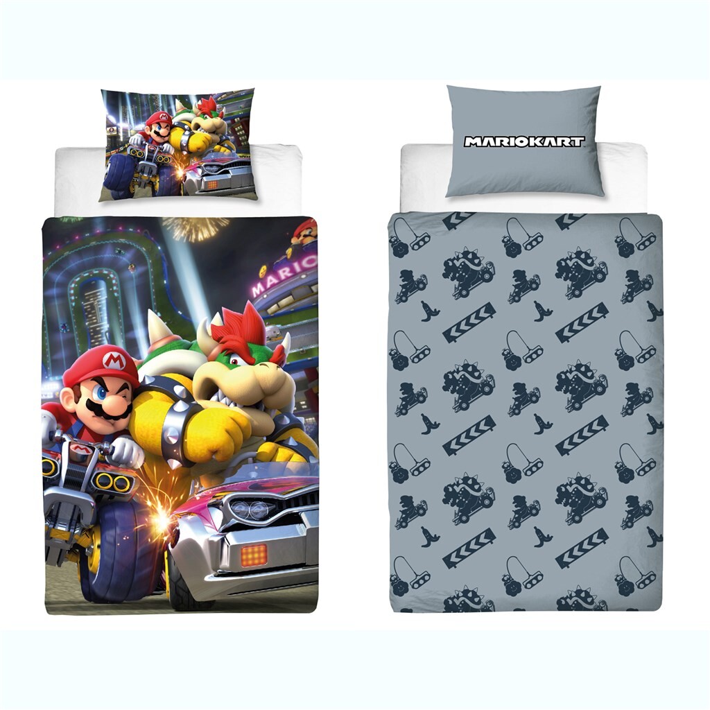 MARIO KART - Duvet Cover 140x200cm + Cushion 60x70cm - '100% Coton ...