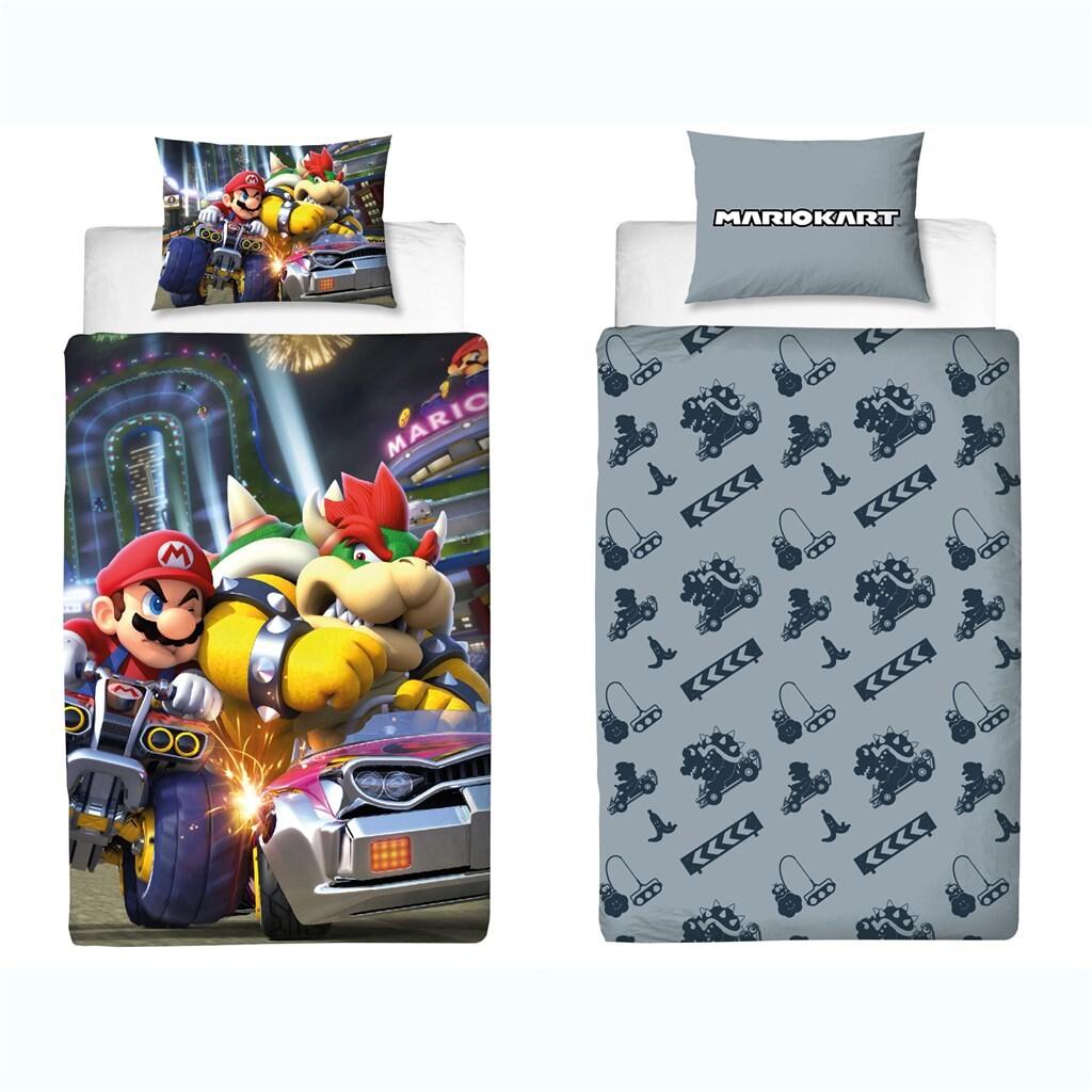 MARIO KART - Duvet Cover 140x200cm + Cushion 60x70cm - '100% Coton ...