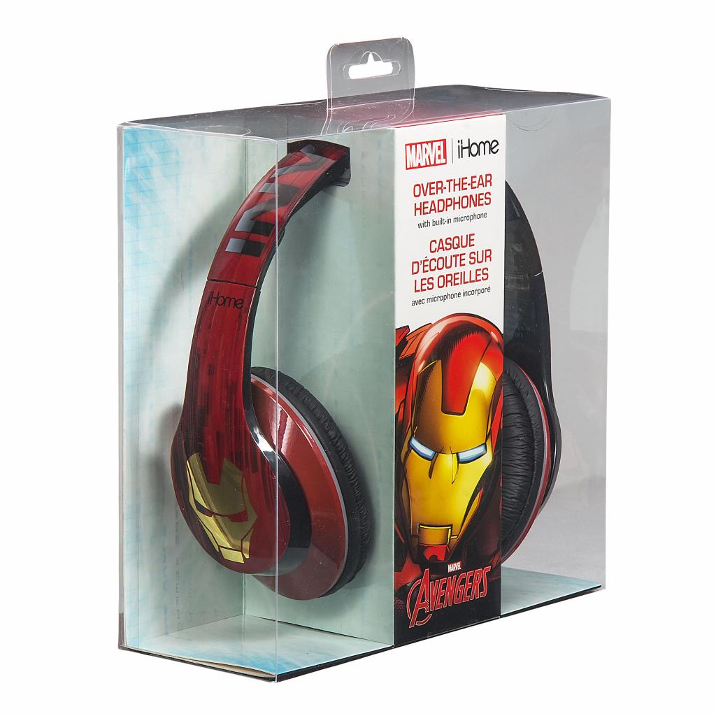 MARVEL - Iron Man Over The Ear Headphones Microphone 'iHome ...