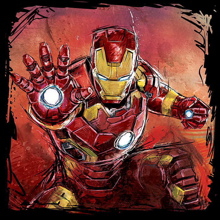 AVENGERS - Canvas 40X40 - Iron Man Art : ShopForGeek.com: Cadre Marvel