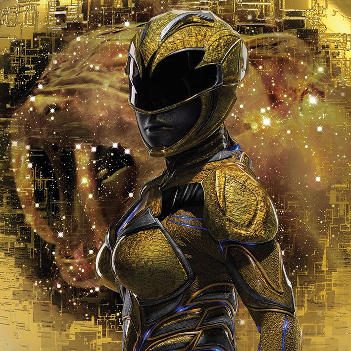 POWER RANGERS MOVIE - Canvas 40X40 '18mm' - Yellow Ranger Pose ...