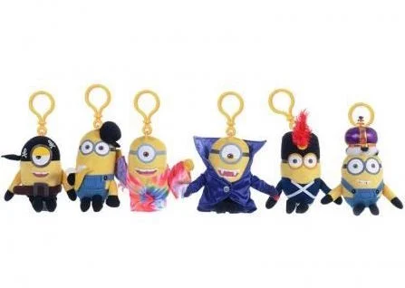 MINIONS - Keychain Plushies 14 cm - New Movie Costume - Pack 6 ...