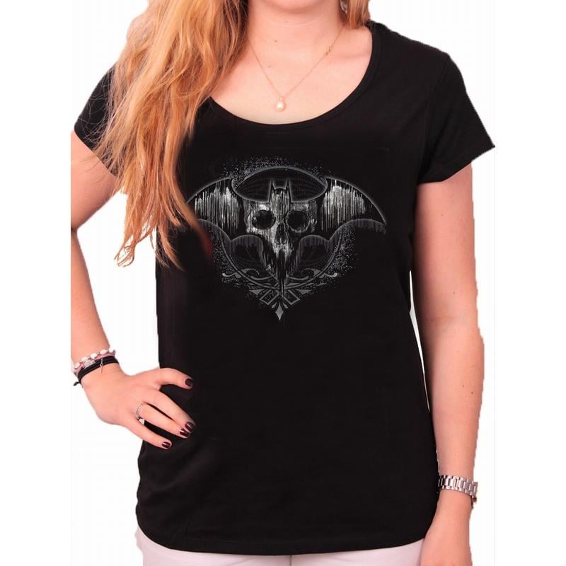 BATMAN - T-Shirt Batgirl Death Head Logo - GIRL (L) : ShopForGeek.com ...