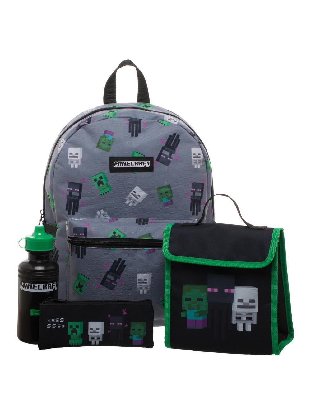 MINECRAFT - Back To School 4 Pcs Backpack Set : ShopForGeek.com: Bag ...