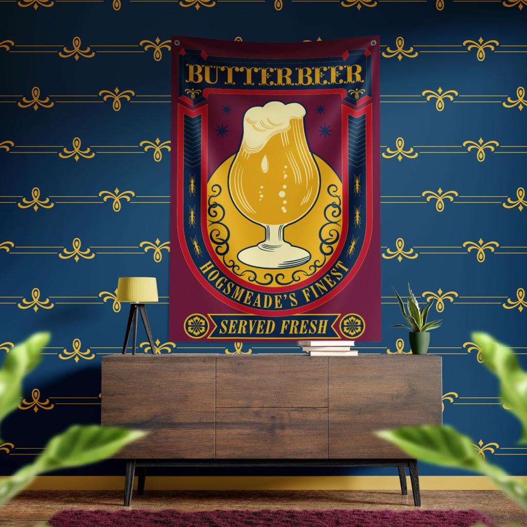 HARRY POTTER - Butter Beer - Wall Banner '125 x 85 cm' : ShopForGeek ...