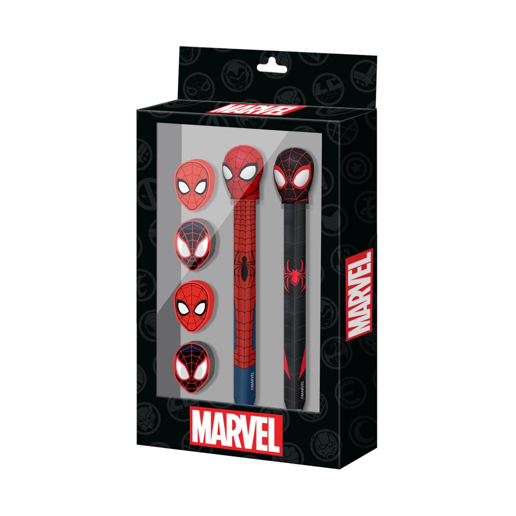 SPIDER-MAN - Set of 2 Pencils + 4 Erasers : ShopForGeek.com: School ...