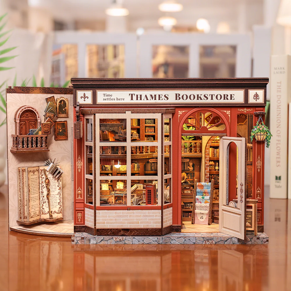 MINIATURE HOUSE - DIY- Thames Bookstore - 343pc + LED Light : ShopForGeek.com: Modelo de kit ...