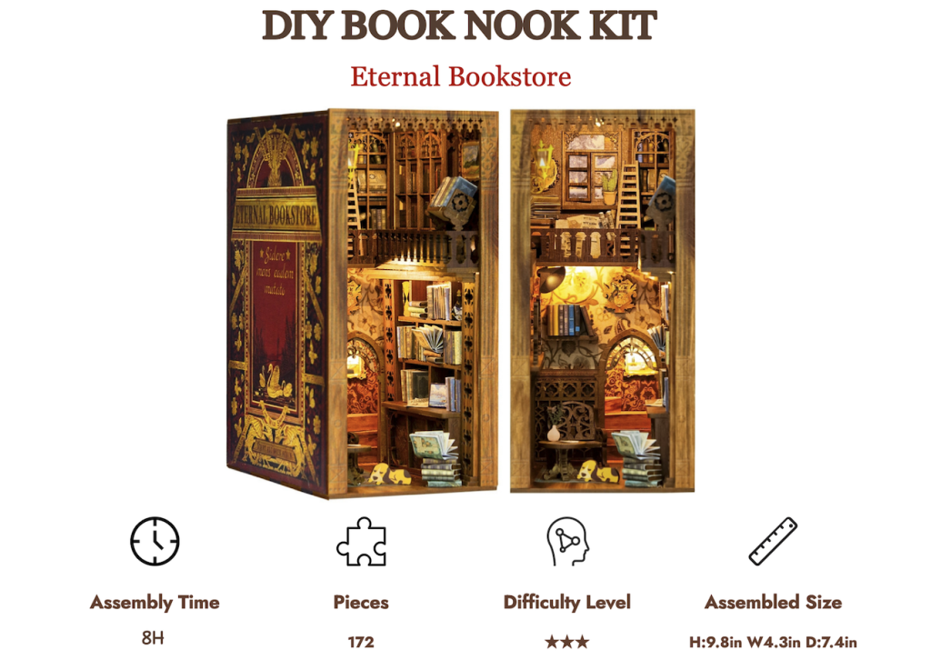BOOK NOOK KIT - DIY - Eternal Bookstore - 172pc + LED Light ...
