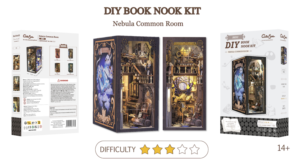 BOOK NOOK KIT - DIY - Nebula Common Room - 350pc + LED Light ...