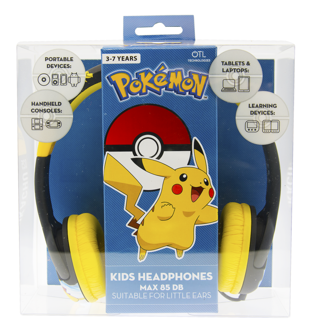 NINTENDO - HeadPhones OTL 3-7 Kids 85db - Electric Pikachu ...
