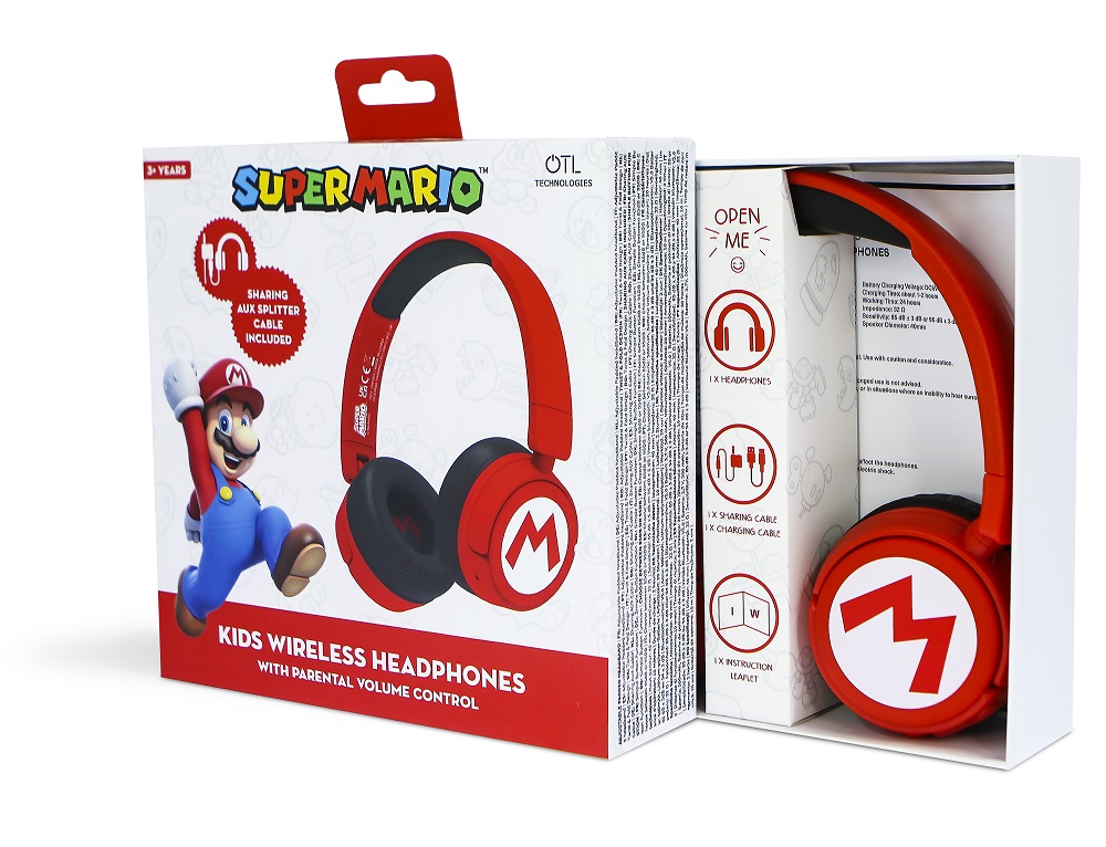 NINTENDO - Junior Wireless Headphone - Super Mario Logo : ShopForGeek ...