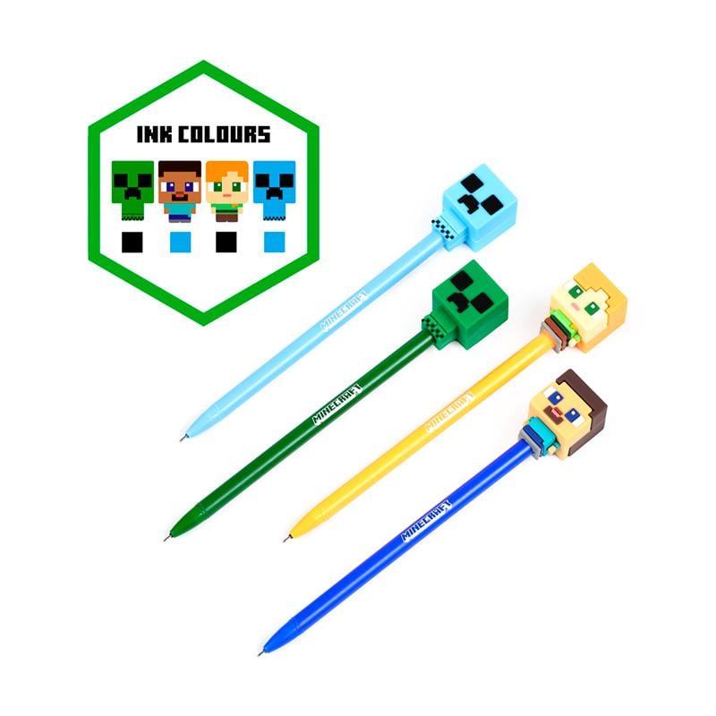 MINECRAFT - Chibi - Set of 4 Head Topper Erasable Gel Pen : ShopForGeek ...