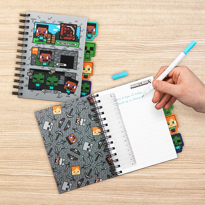MINECRAFT - A5 Notebook with dividers : ShopForGeek.com: Notebook ...