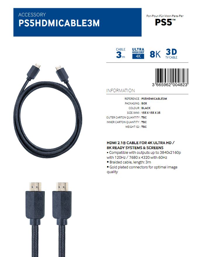 Cable HDM 2.1 4K ULTRA HD / 8K - 3M : ShopForGeek.com: Cable Big Ben