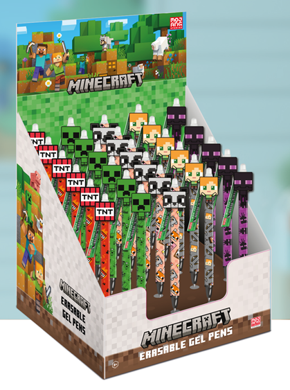 MINECRAFT - Head Topper Erasable Gel Pen (Display of 30 pcs ...