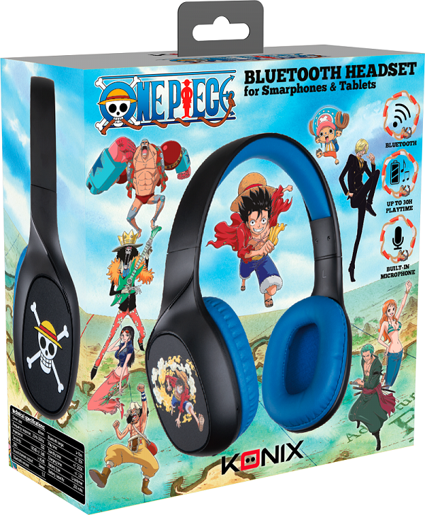 ONE PIECE - Casque Bluetooth - Bleu & Noir : ShopForGeek.com: Casque ...
