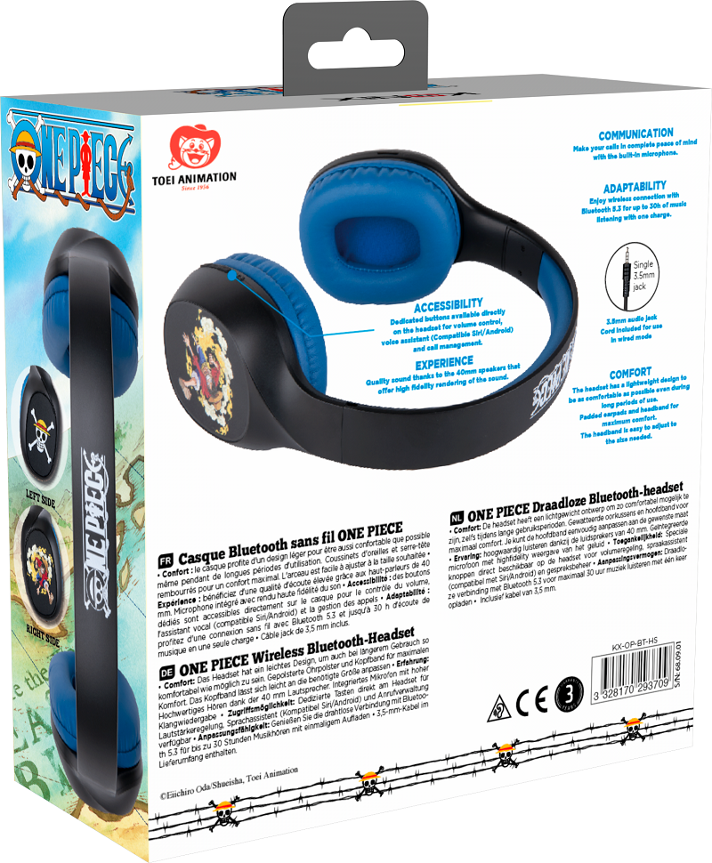 ONE PIECE - Bluetooth Headset - Blue & Black : ShopForGeek.com: Headset ...
